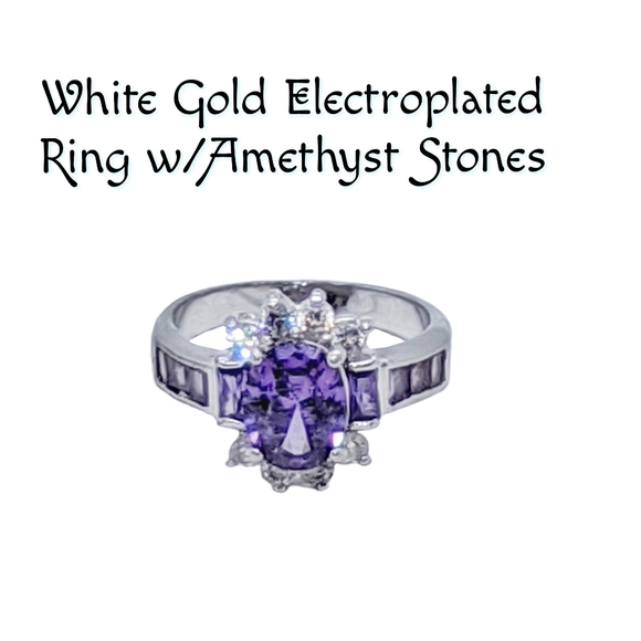 Jewelry | Amethyst Cz Stones Electroplated Ring | Poshmark